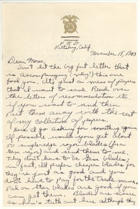 Letter from Robert E. Dillon to Mary Dillon - Digital Commonwealth