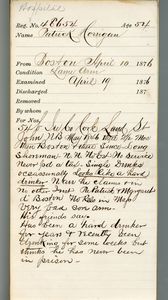 Tewksbury Almshouse Intake Record: Horrigan, Patrick - Digital Commonwealth