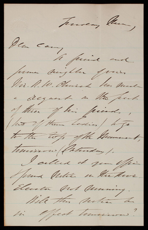 John Parke to Thomas Lincoln Casey, March, 1885 - Digital Commonwealth