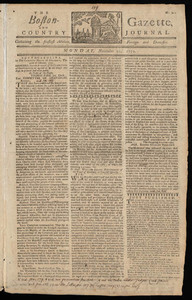 The Boston-Gazette, and Country Journal, 30 November 1772 - Digital ...