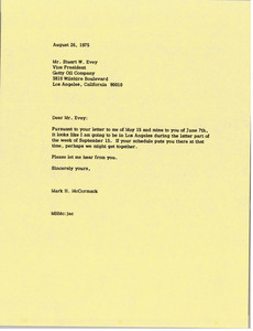 Letter from Mark H. McCormack to Stuart W. Evey - Digital Commonwealth