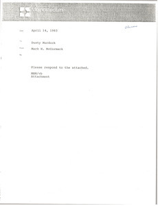 Memorandum from Mark H. McCormack to Dusty Murdock - Digital Commonwealth