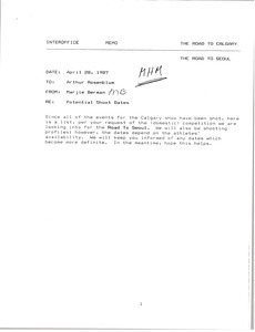 Memorandum from Marjie Berman to Arthur Rosenblum - Digital Commonwealth