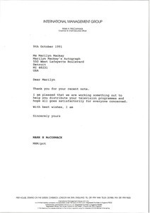 Letter from Mark H. McCormack to Marilyn Mackay - Digital Commonwealth