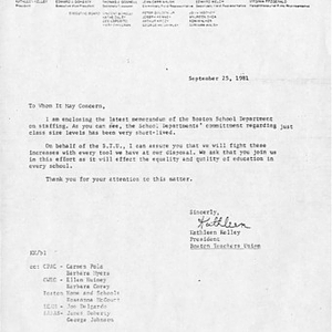 Memorandum from Peter J. Ingeri and Robert Peterkin to BPS community ...