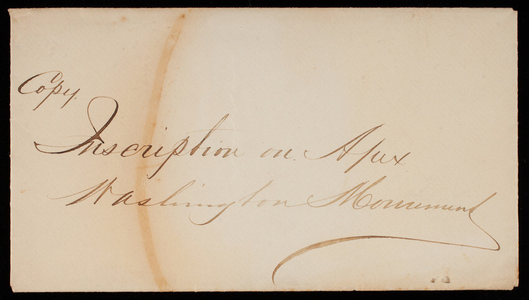 Inscription on Apex, Washington Monument, undated - Digital Commonwealth
