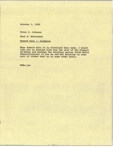 Memorandum from Mark H. McCormack to Peter C. Johnson - Digital ...