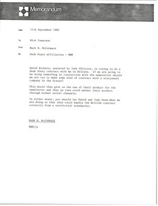 Memorandum from Mark H. McCormack to Rick Isaacson - Digital Commonwealth
