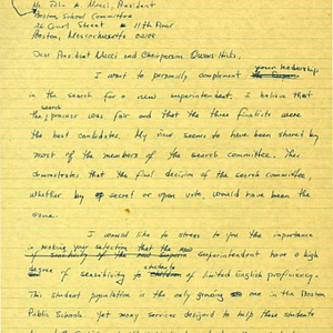 Draft of letter from Hilda Vega to John A. Nucci and Shirley Owens ...