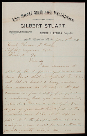 George N. Kenyon to Thomas Lincoln Casey, January 1, 1891 - Digital ...