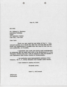 Letter from Mark H. McCormack to Vogue - Digital Commonwealth