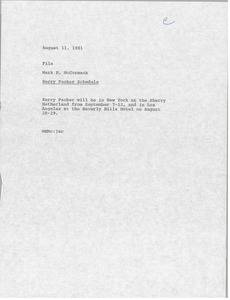 Memorandum from Mark H. McCormack concerning Kerry Packer - Digital ...