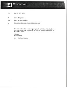 Memorandum from Mark H. McCormack to John Simpson - Digital Commonwealth