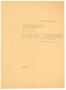 Letter from W. E. B. Du Bois to Mrs. Charles R. Jackson - Digital ...