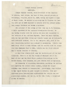 Biography of Joseph Jenkins Roberts - Digital Commonwealth