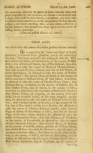 1807 Chap. 0122. An act to alter the names of certain persons therein ...