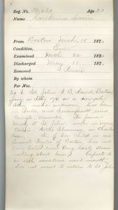 Tewksbury Almshouse Intake Record: Lavin, Catherine - Digital Commonwealth