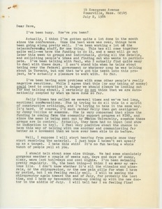 Letter from Judi Chamberlin to Dave Joseph - Digital Commonwealth