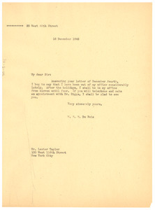 Letter from W. E. B. Du Bois to Lester Taylor - Digital Commonwealth