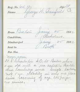 Tewksbury Almshouse Intake Record: Banfield, George W. - Digital ...