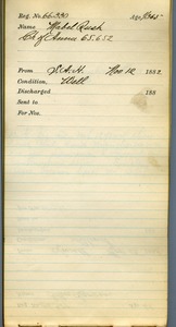 Tewksbury Almshouse Intake Record: Rush, Mabel - Digital Commonwealth