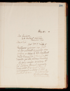 Thomas Lincoln Casey Letterbook (1888-1895), Thomas Lincoln Casey to Mr ...