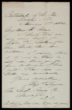 Bishop Burgess to Thomas Lincoln Casey, January 1, 1883 - Digital ...
