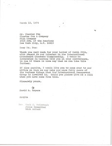 Letter from David B. Rogers to Chester Fox - Digital Commonwealth