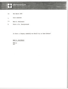 Memorandum from Mark H. McCormack to Rick Isaacson - Digital Commonwealth