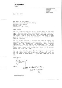 Letter from Dennis Alter to Mark H. McCormack - Digital Commonwealth