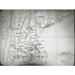 A map of the locations of firms cooperating with Northeastern ...