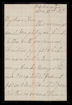 [Elizabeth Goodale Casey Scott] to Thomas Lincoln Casey, December 23 ...