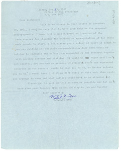 Letter from W. E. B. Du Bois to Alphaeus Hunton - Digital Commonwealth