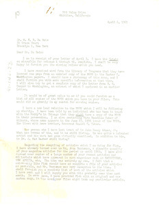 Letter from Paul Partington to W. E. B. Du Bois - Digital Commonwealth