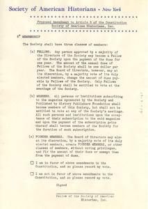 Society of American Historians proposed amendment - Digital Commonwealth