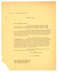 Letter from W. E. B. Du Bois to John and Vada Somerville - Digital ...