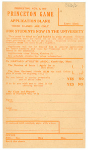 Princeton game application blank - Digital Commonwealth