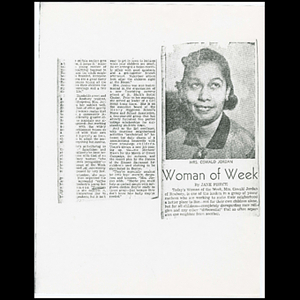 Photocopy of article : Woman of week--Mrs. Oswald Jordan - Digital ...