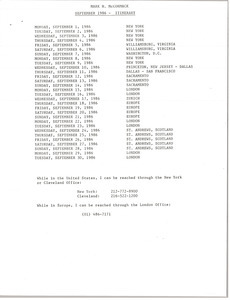 Mark H. McCormack travel itinerary - Digital Commonwealth