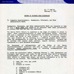 Memorandum from Deputy Superintendent Robert S. Peterkin to community ...