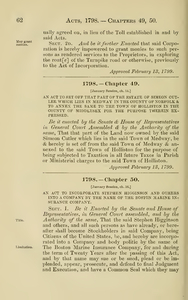 1798 Chap. 0050 An Act To Incorporate Stephen Higginson And Others Into ...
