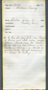 Tewksbury Almshouse Intake Record: Tansey, William - Digital Commonwealth