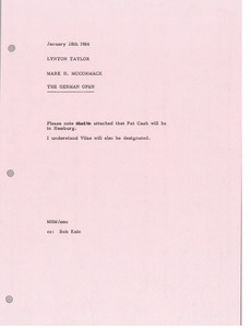 Memorandum from Mark H. McCormack to Lynton Taylor - Digital Commonwealth