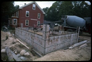 Pouring the foundation for an extension to the house, Montague Farm ...