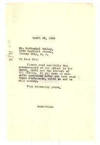 Letter from Crisis to Nathaniel Bailey - Digital Commonwealth