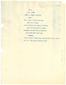 Draft of Harpers Ferry Memorial inscription - Digital Commonwealth