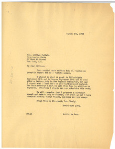 Letter from W. E. B. Du Bois to Progressive Party - Digital Commonwealth