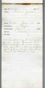 Tewksbury Almshouse Intake Record: Gorman, Thomas - Digital Commonwealth
