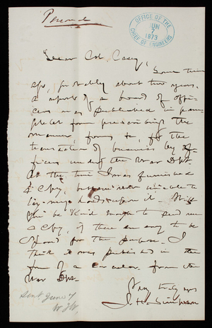 James H. Simpson to Thomas Lincoln Casey, June 7, 1873 - Digital ...