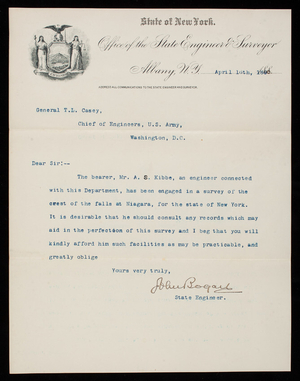 John Bogart to Thomas Lincoln Casey, April 16, 1890 - Digital Commonwealth